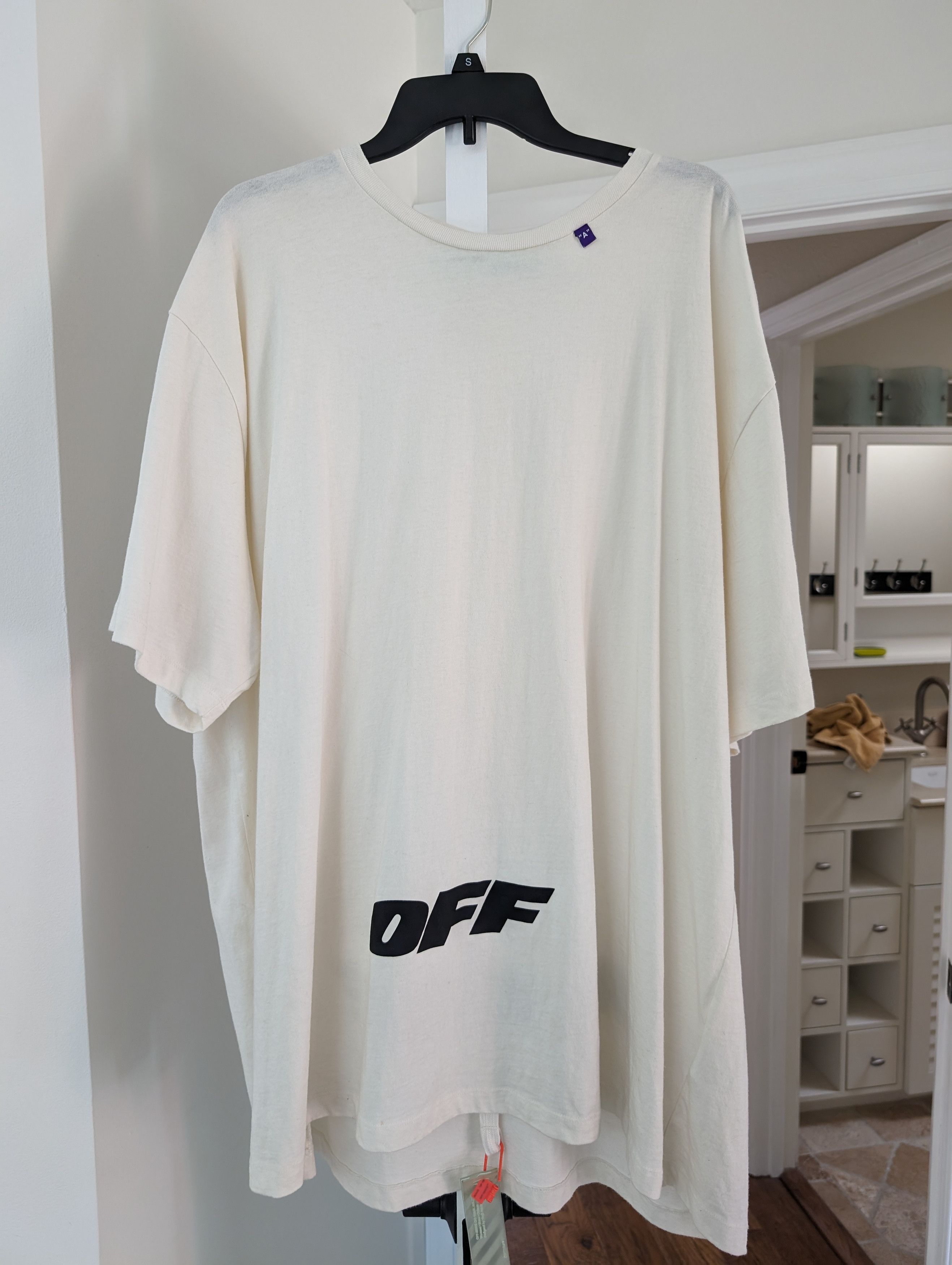 Off-White W/tags Off white race white shirt logo | Grailed