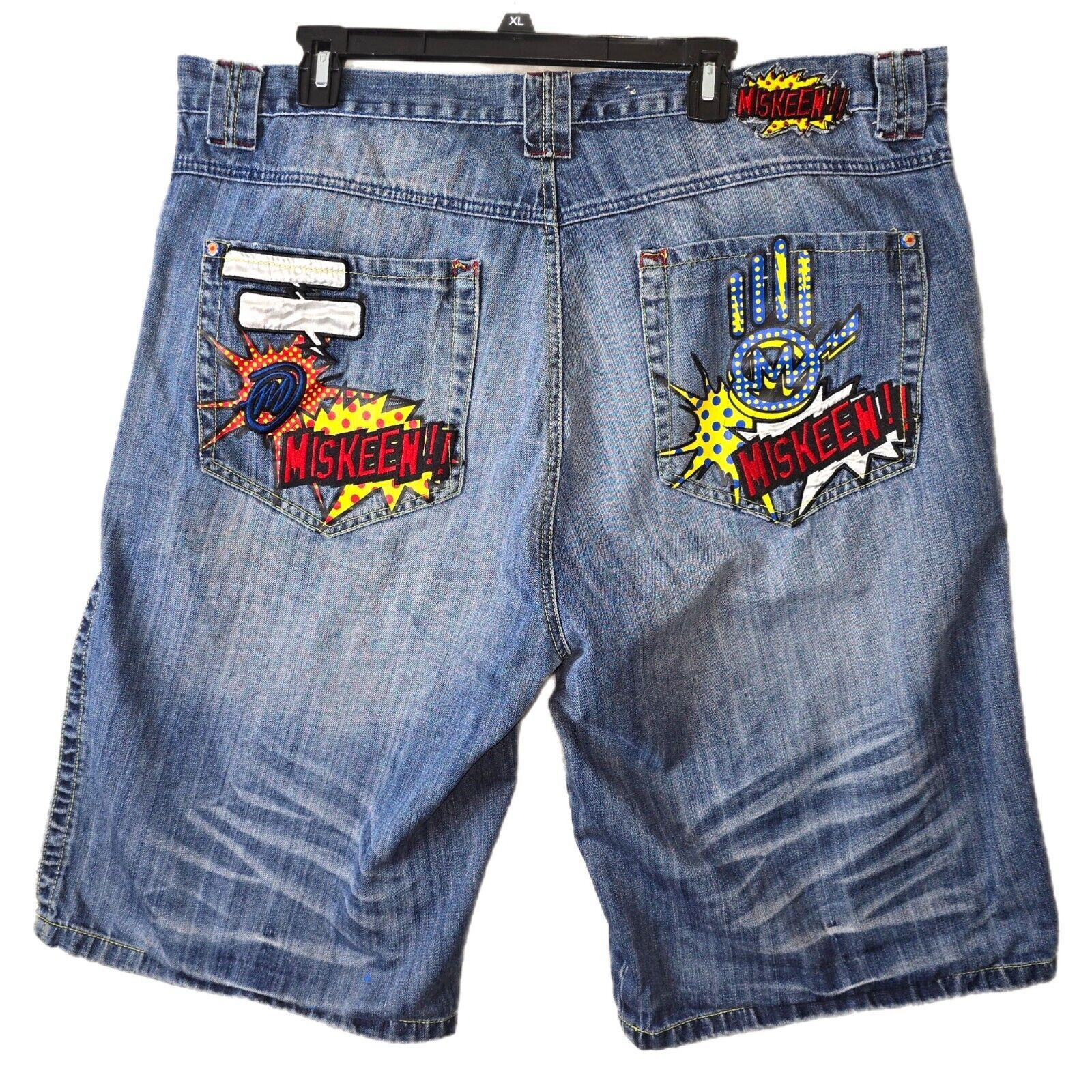 Vintage Miskeen Jeans Shorts Mens 42 Baggy Jorts Graffiti Comics | Grailed