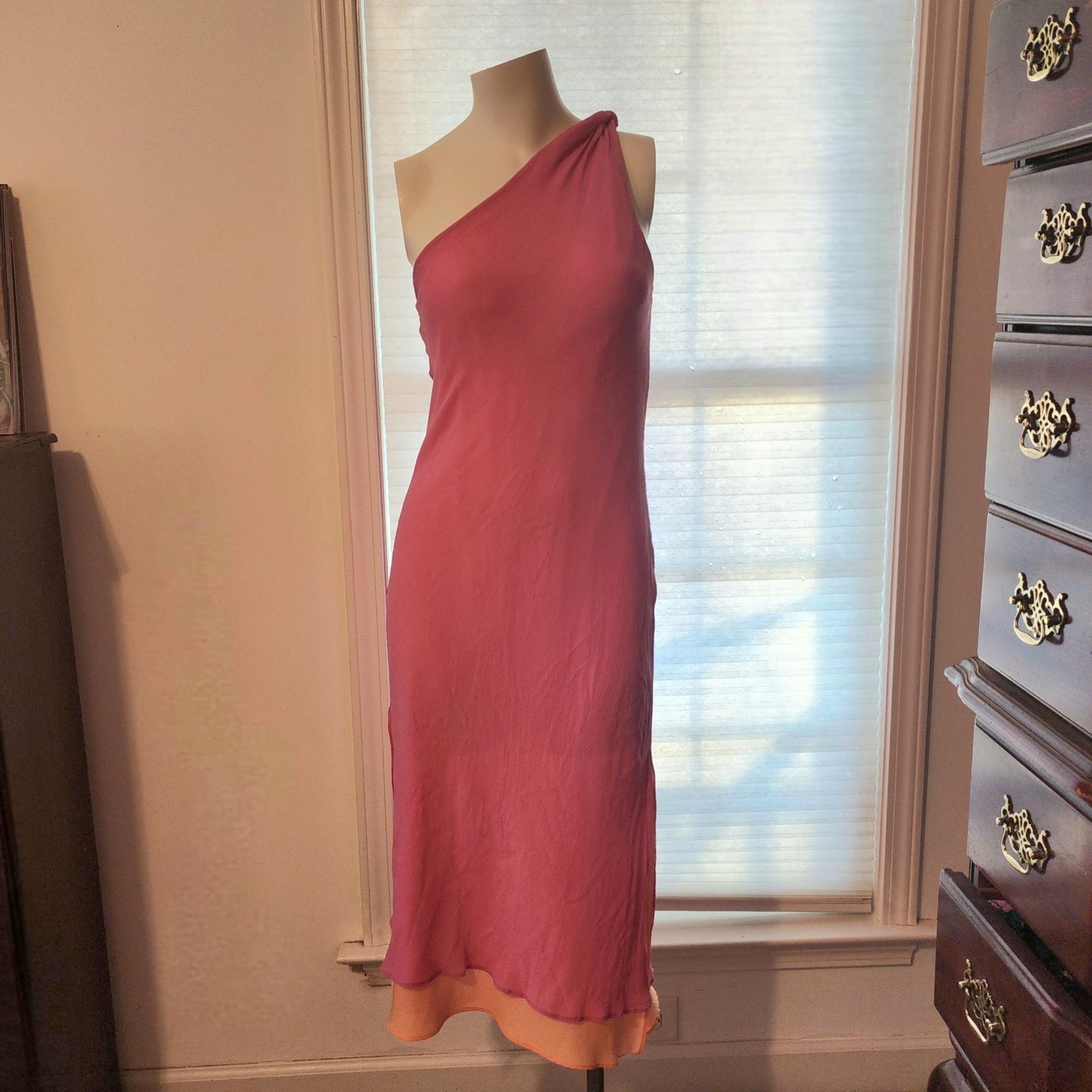 Express Express Dress Womens Size 6 Small Pink Asymmetrical One Shou ...