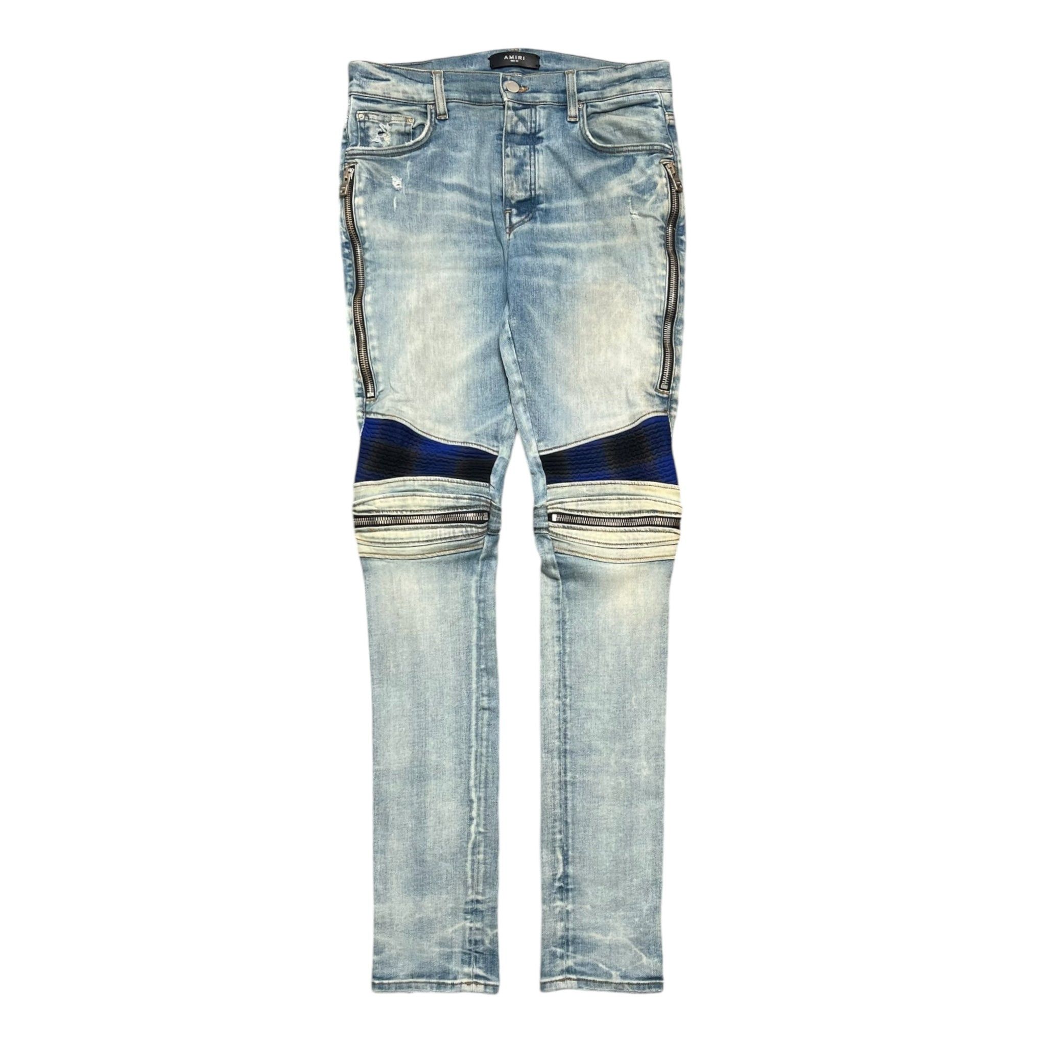 Amiri Amiri MX2 Blue Plaid Patch Jeans Clay Indigo | Grailed