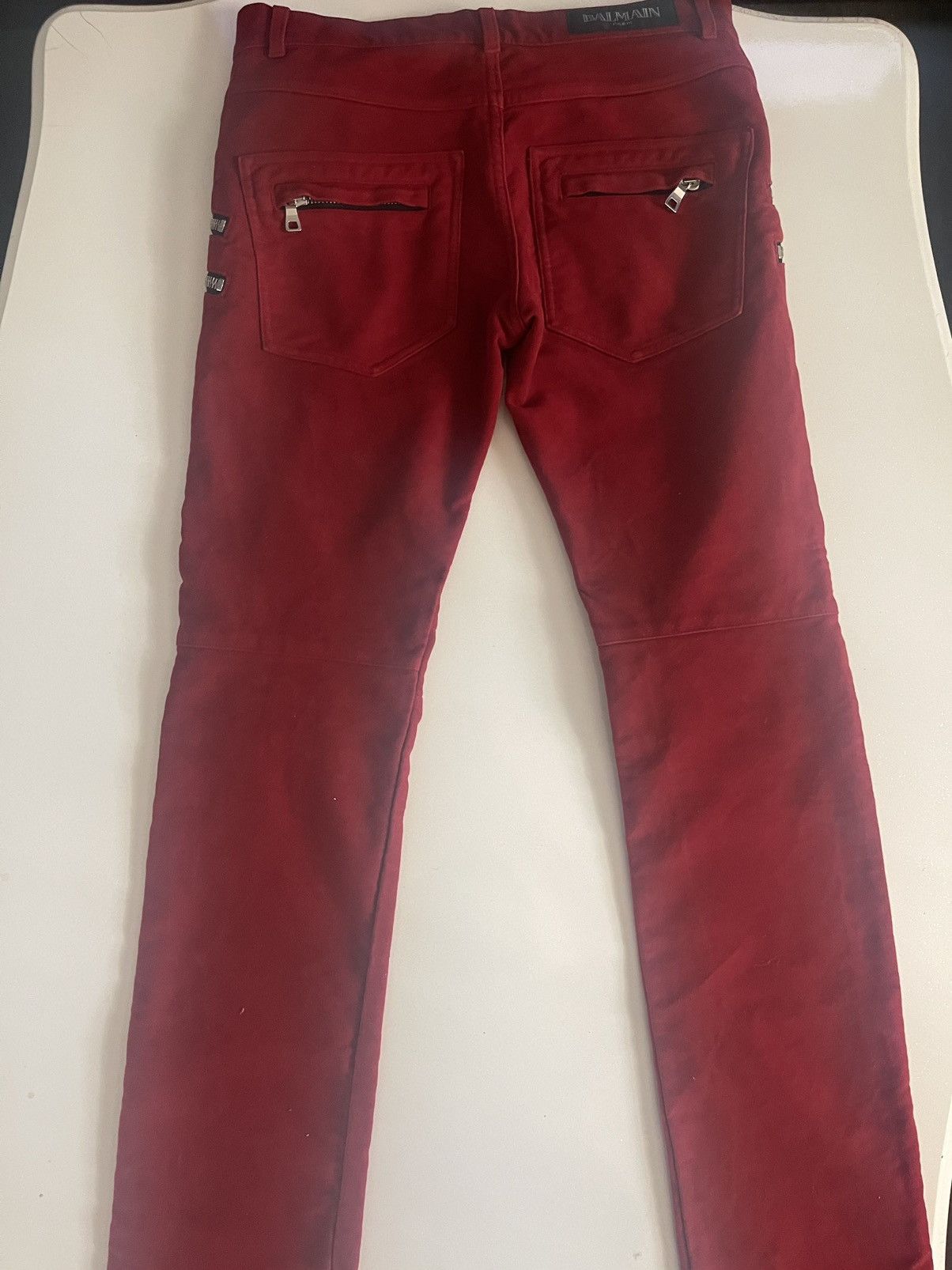 Balmain Balmain Red Velvet double zippers | Grailed