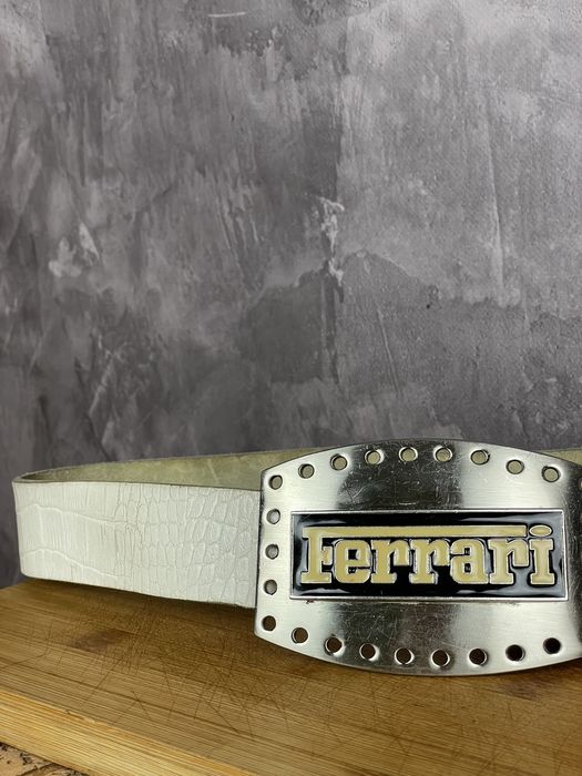 Vintage 1980s VERY RARE FERRARI LEATHER BELT WITH IRON PLAQUE | Grailed