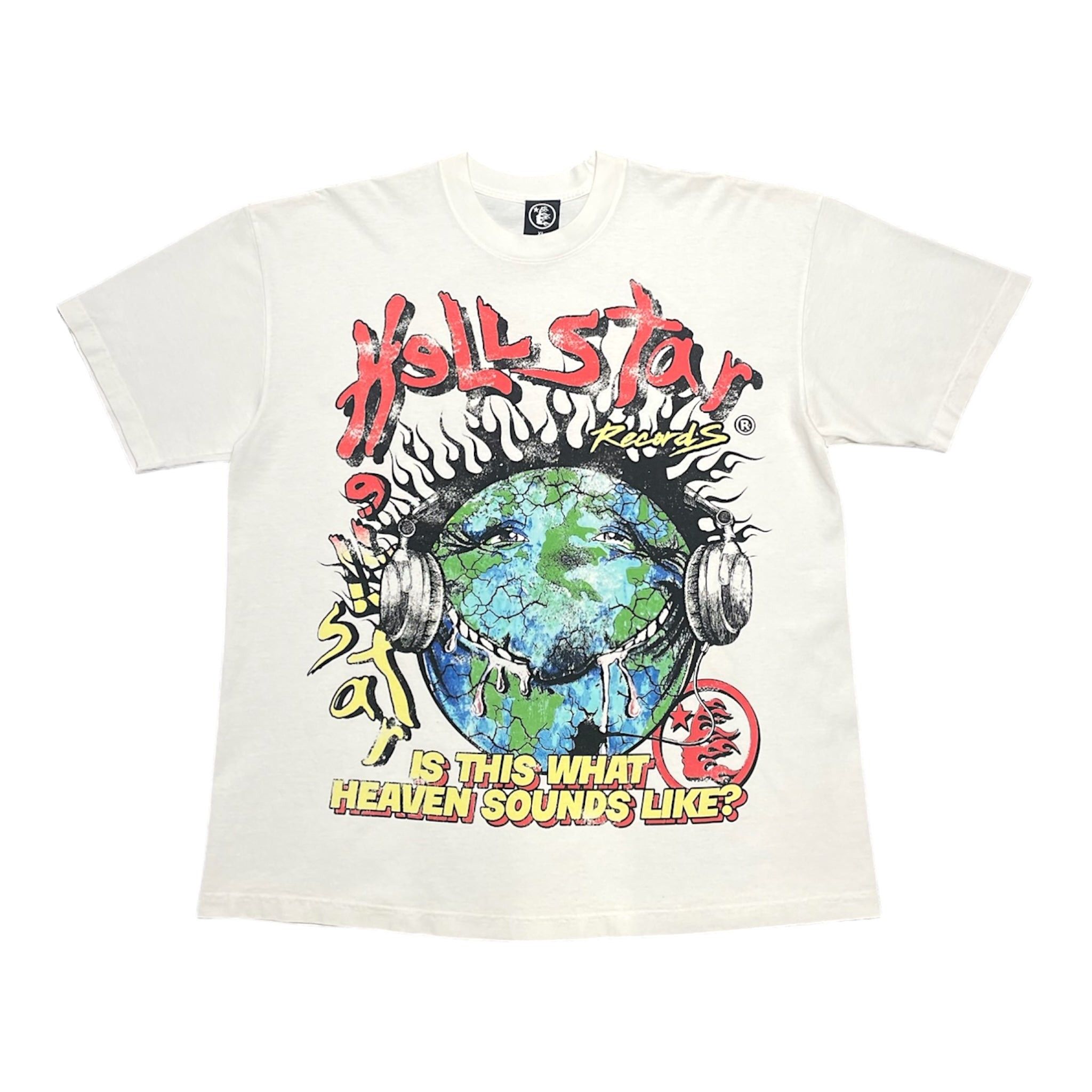HELLSTAR Heaven on Earth Short Sleeve Tee Shirt Cream | Grailed
