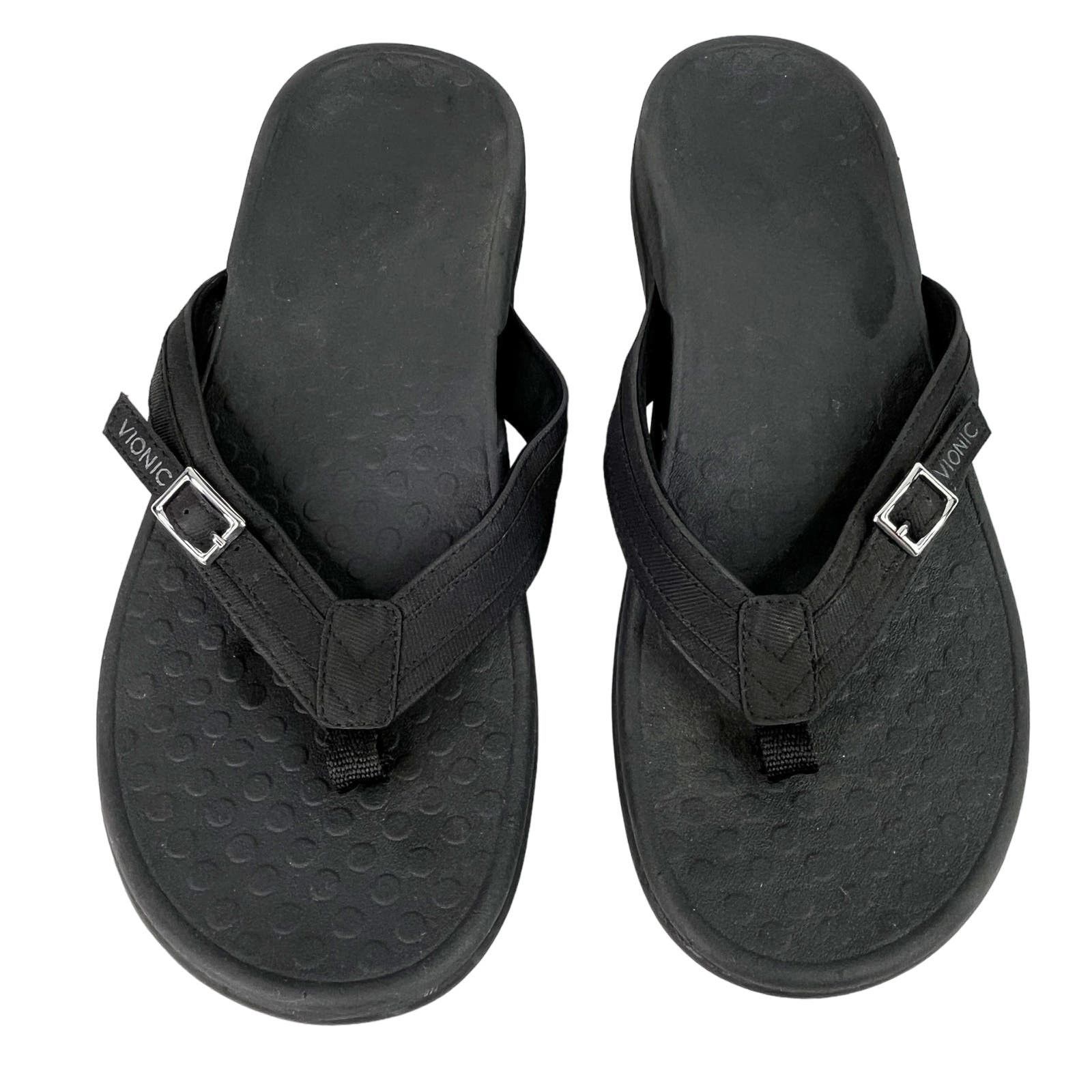 Other Vionic Patty Thong Sandals Flip Flops Buckle 10 Black | Grailed