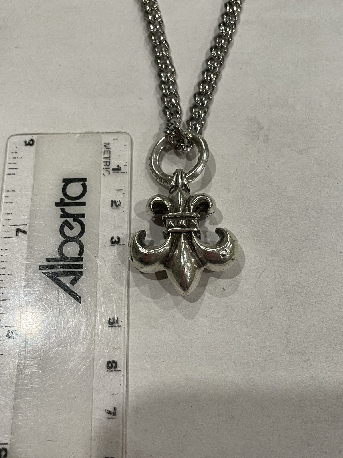 Chrome Hearts Chrome Hearts Large BS Fleur Pendant Cuban Chain Necklace ...