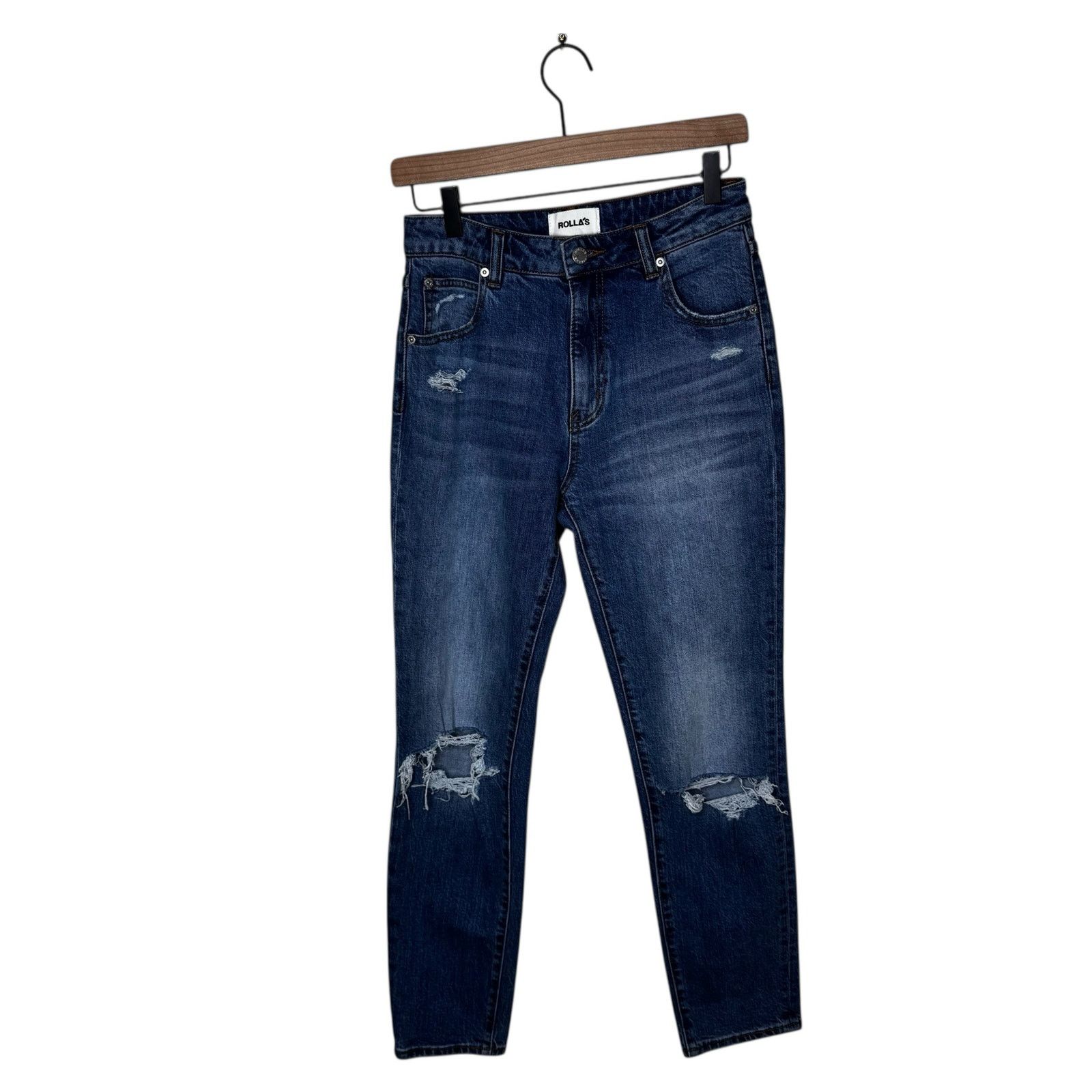 Rolla's ROLLAS Miller Mid High Rise Slim Denim Jeans in G'day Mate ...