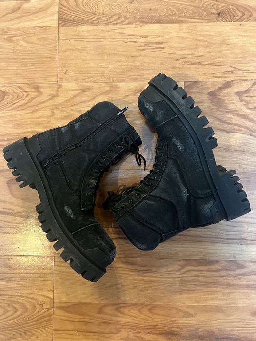 Balenciaga (SOLD) Balenciaga Distressed Strike Boots | Grailed