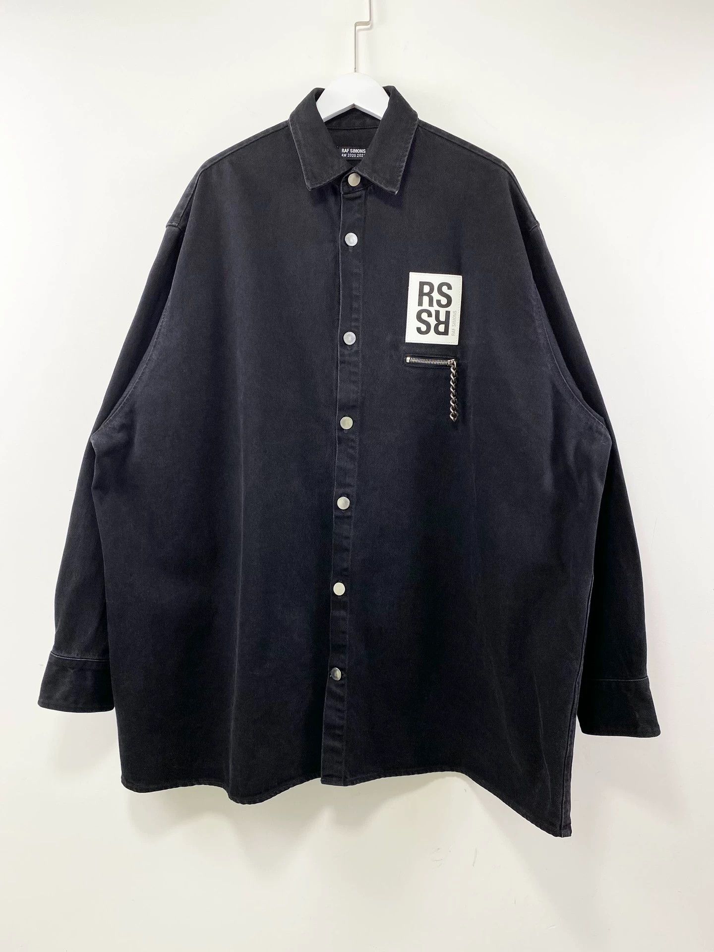 Raf Simons RAF Simons Chain Leather Brand Denim Jacket -DMC | Grailed