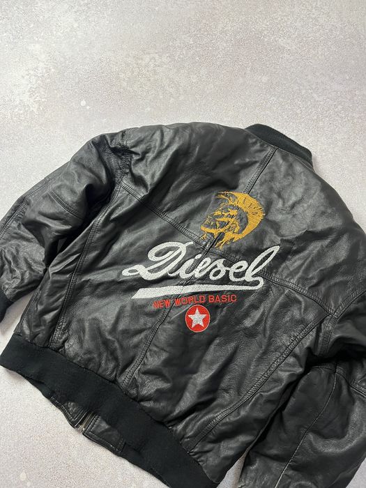 Diesel Diesel Multi Logo Leather Jacket Vintage | Grailed