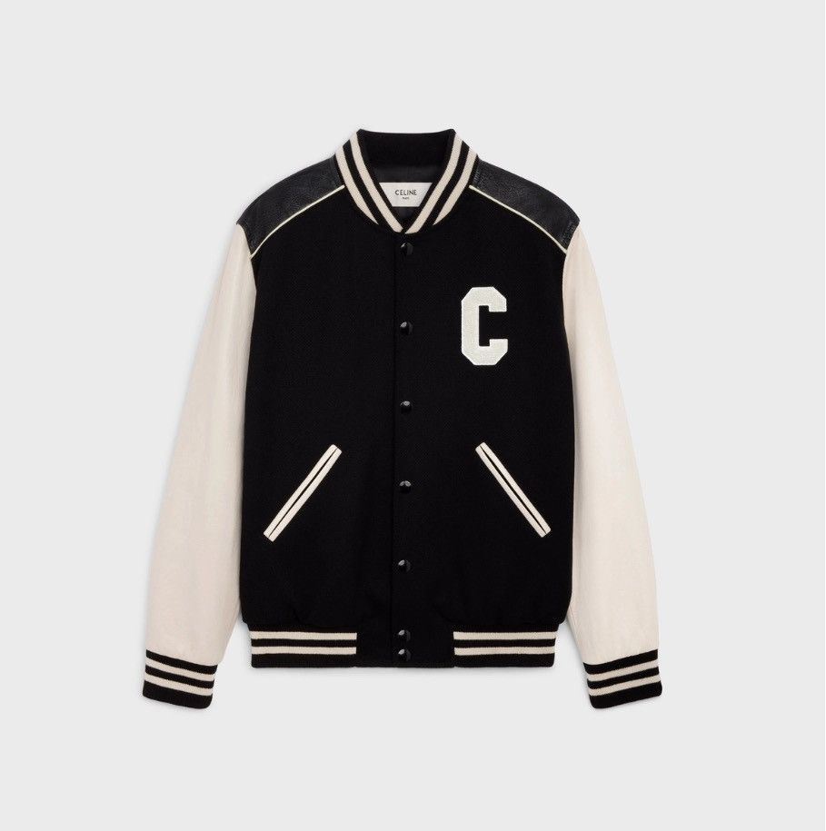 Celine Celine Teddy Varsity Jacket in Black Size 48 | Grailed
