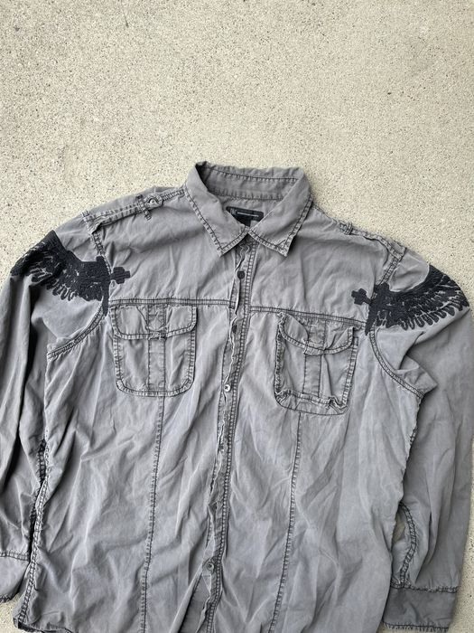 Hype Number Nine Style Wings Embroidered Military Shirt | Grailed