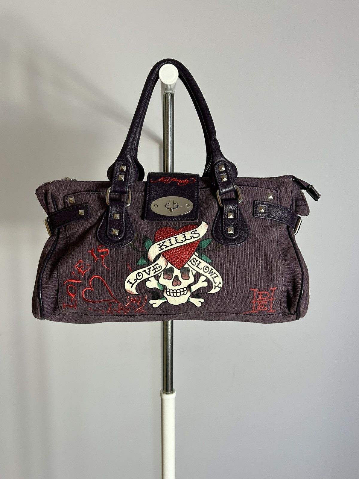 Ed Hardy × Vintage Vintage Ed Hardy Leather Shoulder Bag VERY RARE ...