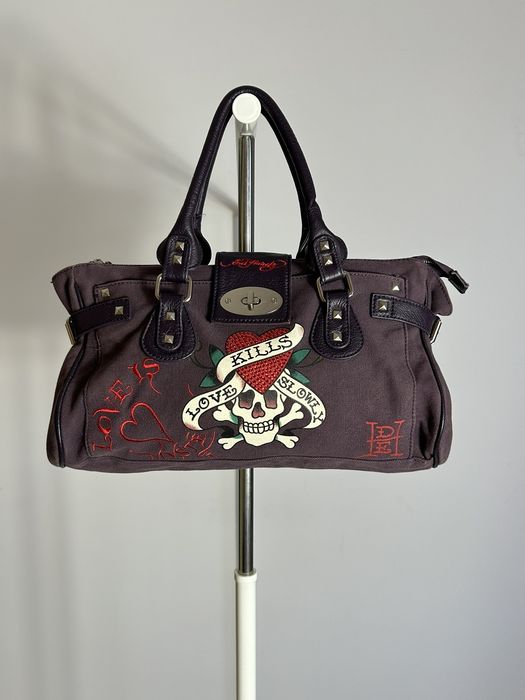 Vintage Vintage Ed Hardy Leather Shoulder Bag VERY RARE | Grailed