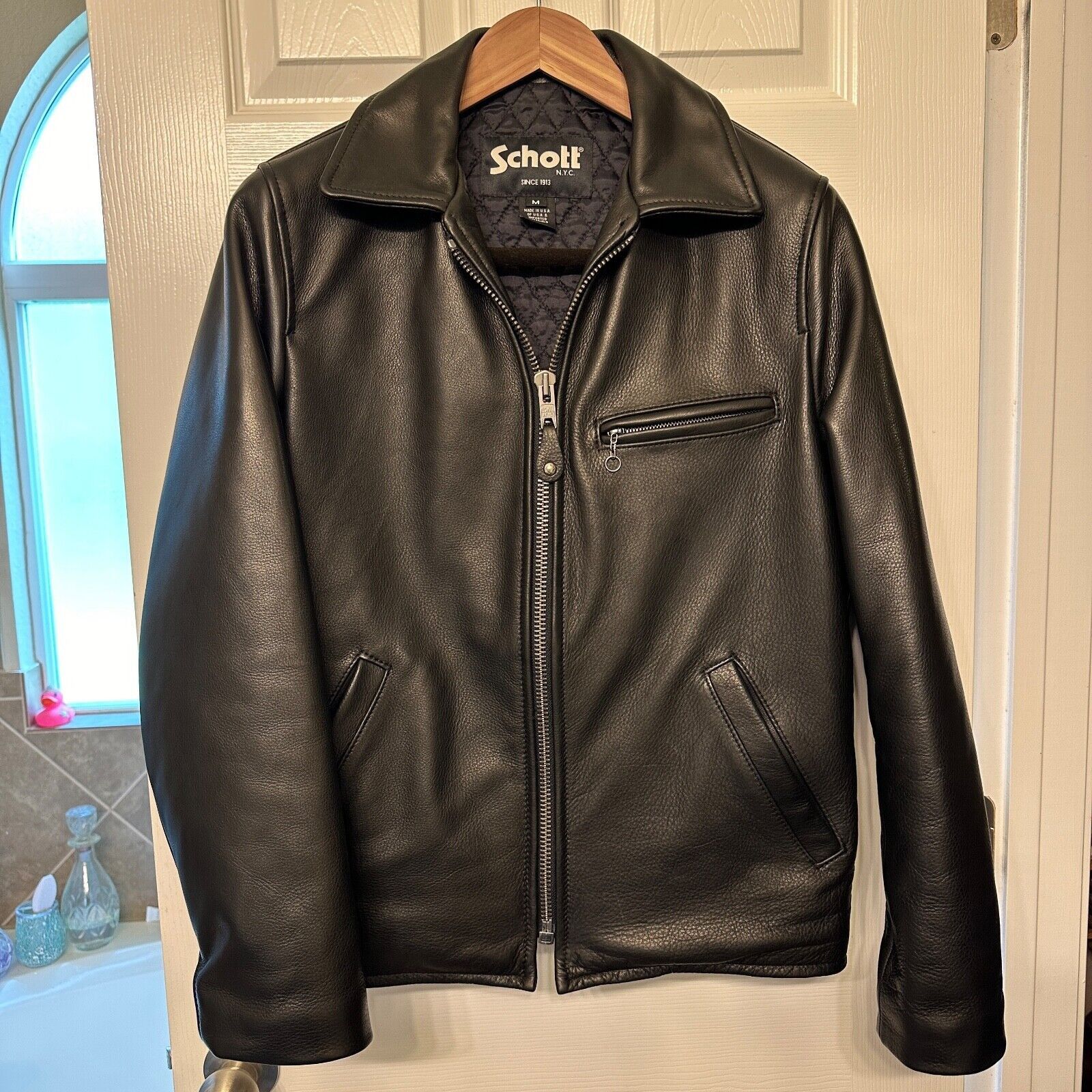 Schott Schott NYC natural pebbled cowhide jacket | Grailed