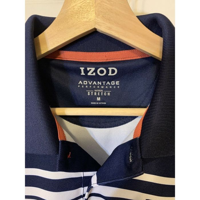 Izod IZOD Advantage Performance Men’s Sz M Polo Wide Blue Orange | Grailed