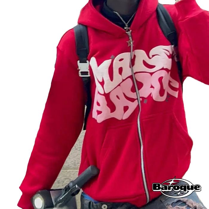 Vintage Red Made Havoc Zip Up Hoodie | Grailed