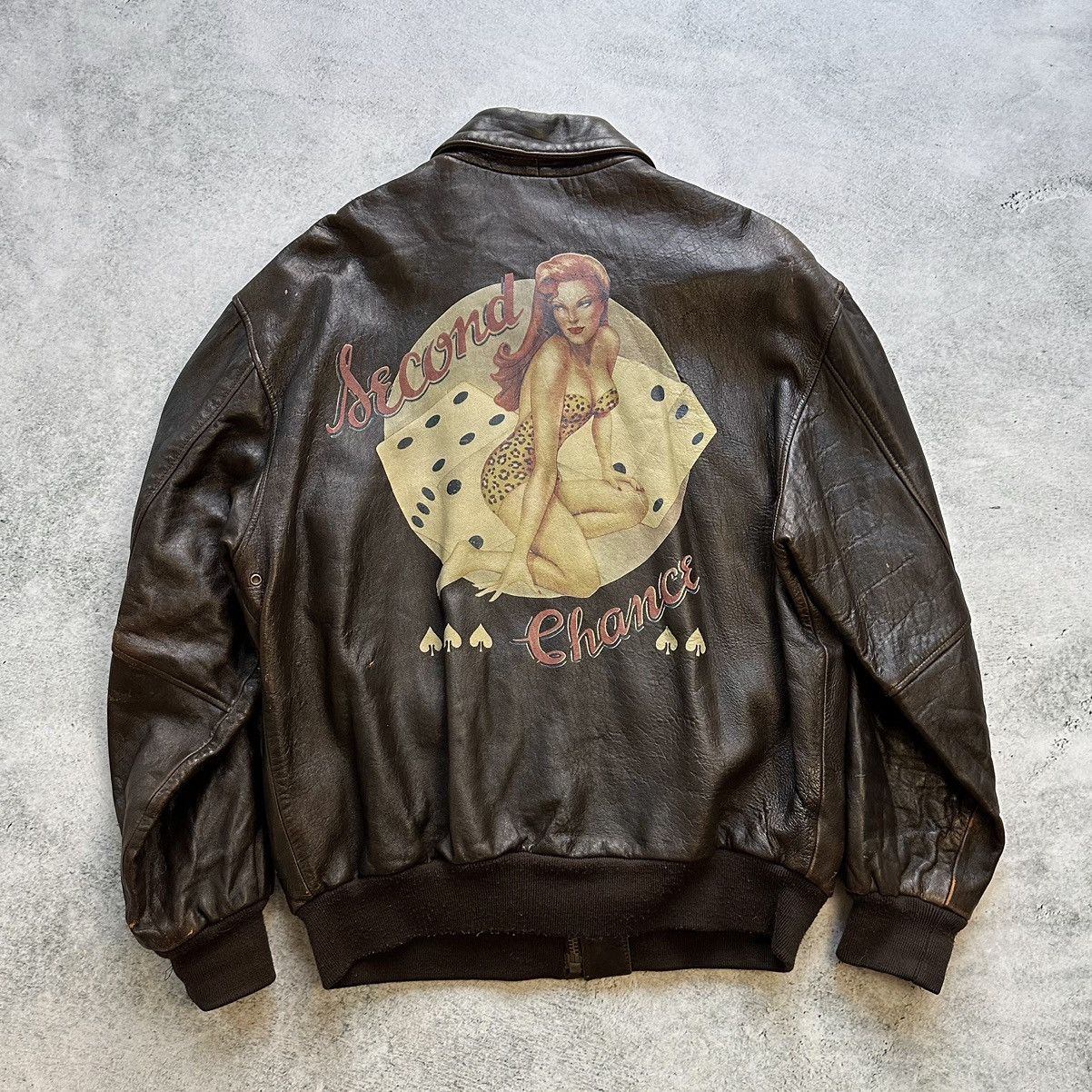 Avirex × Vintage 90’s Type A-II Pin-Up Leather Bomber Jacket | Grailed