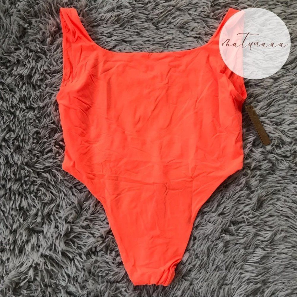 SKIMS Skims Fits Everybody High Cut Bodysuit in Neon Orange S | Grailed