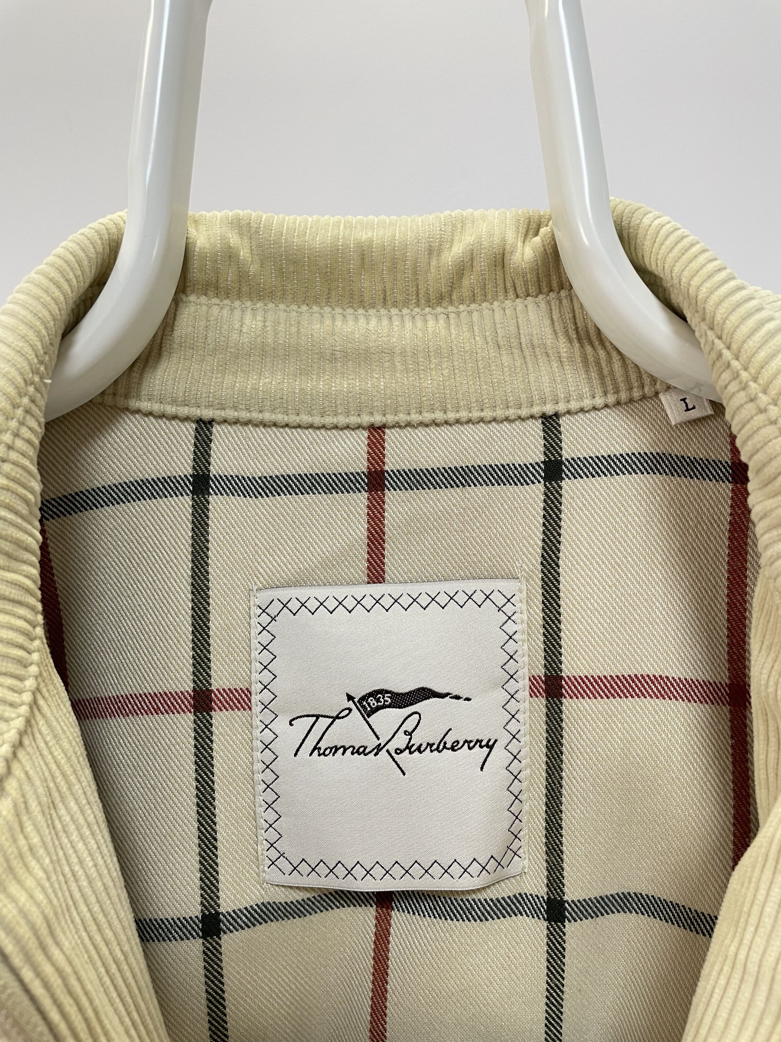 Burberry × Vintage THOMAS BURBERRY Corduroy Jacket Bomber Check Blouson ...