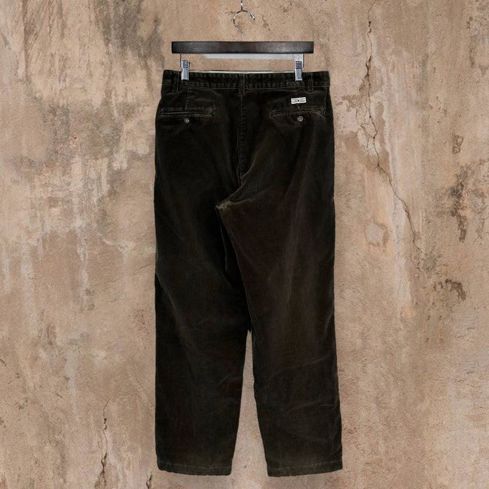 Polo Ralph Lauren Vintage Polo Corduroy Pants Green Pleated Front Baggy 90s | Grailed