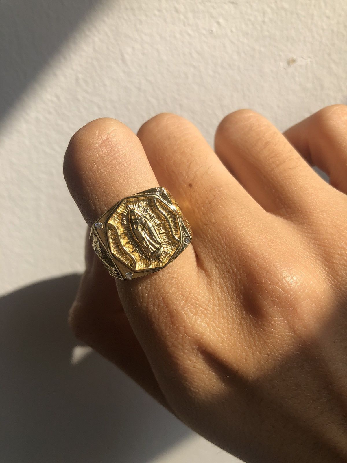 Gold × Jewelry Virgin Mary ring | Grailed