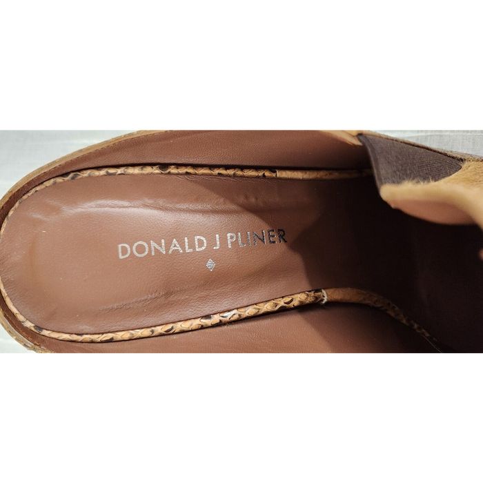 Vintage Donald J Pliner Camel Heeled Mule Cow Hair & Snakeskin Women's Size 9M | Grailed