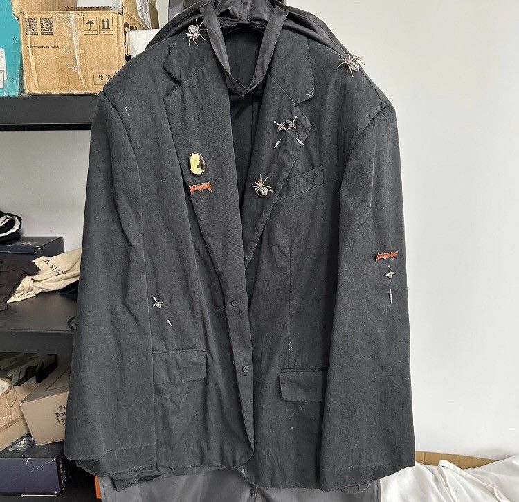 Balenciaga Balenciaga show style mud dyed spider medal suit jacket ...