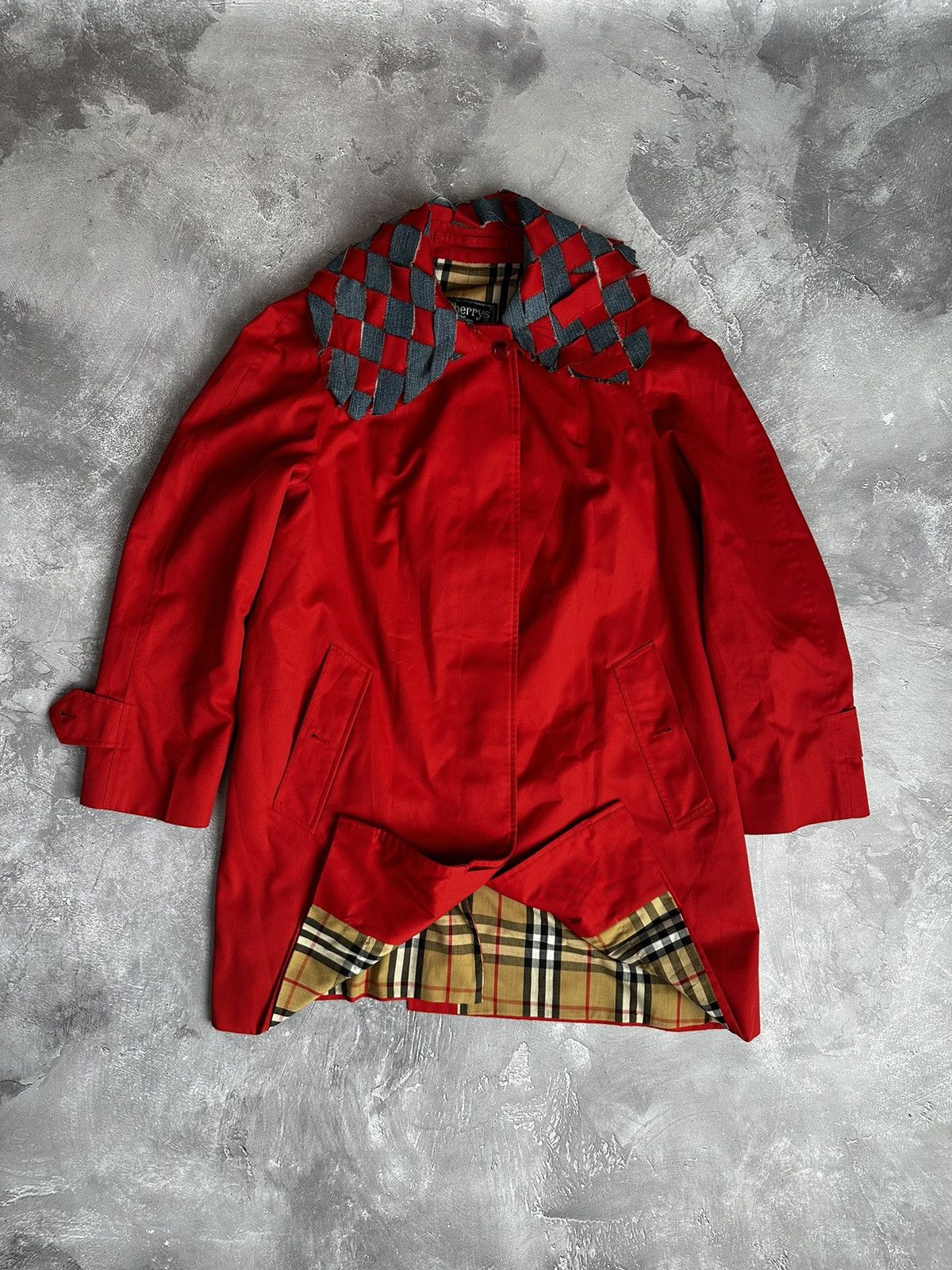 Burberry Burberrys Red Trench Coat Jacket Nova Check | Grailed