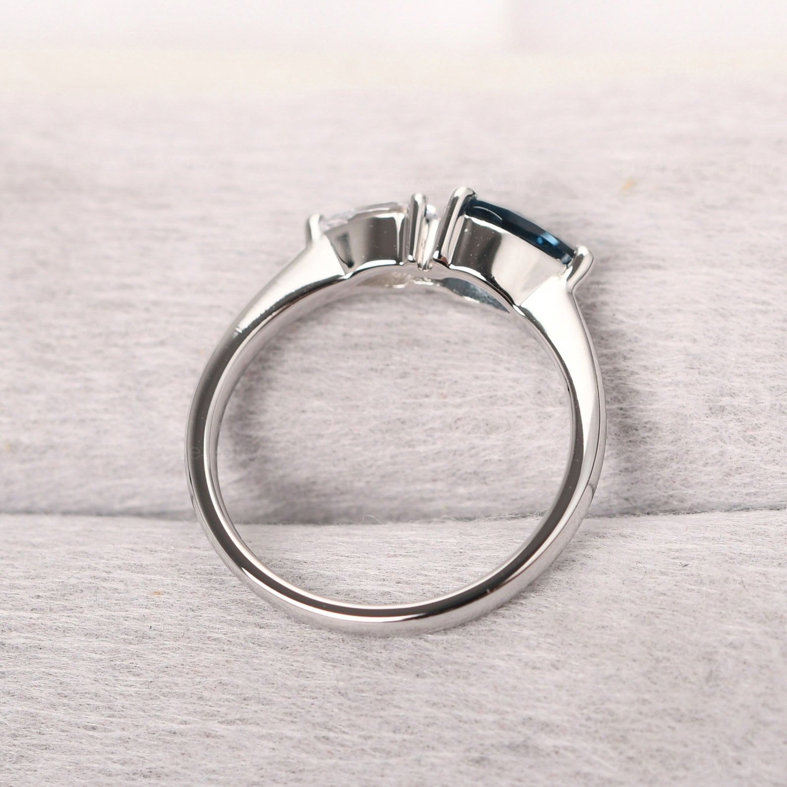 Handmade 2 Stones Promise Ring Pear Shaped November Birthstone Ring ...