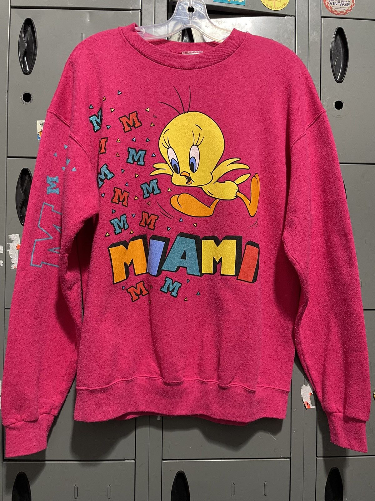 Vintage × Warner Bros 1993 Tweety Bird 90s Looney Tunes Miami pink ...
