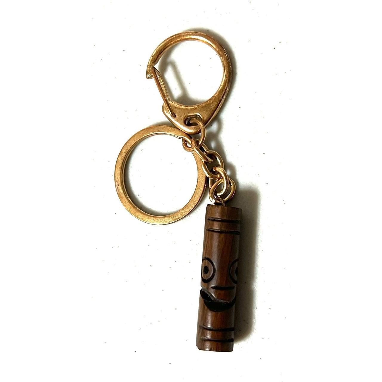 Handmade × Vintage Brown Wooden Hand-Carved Handmade Tiki Totem Pole ...