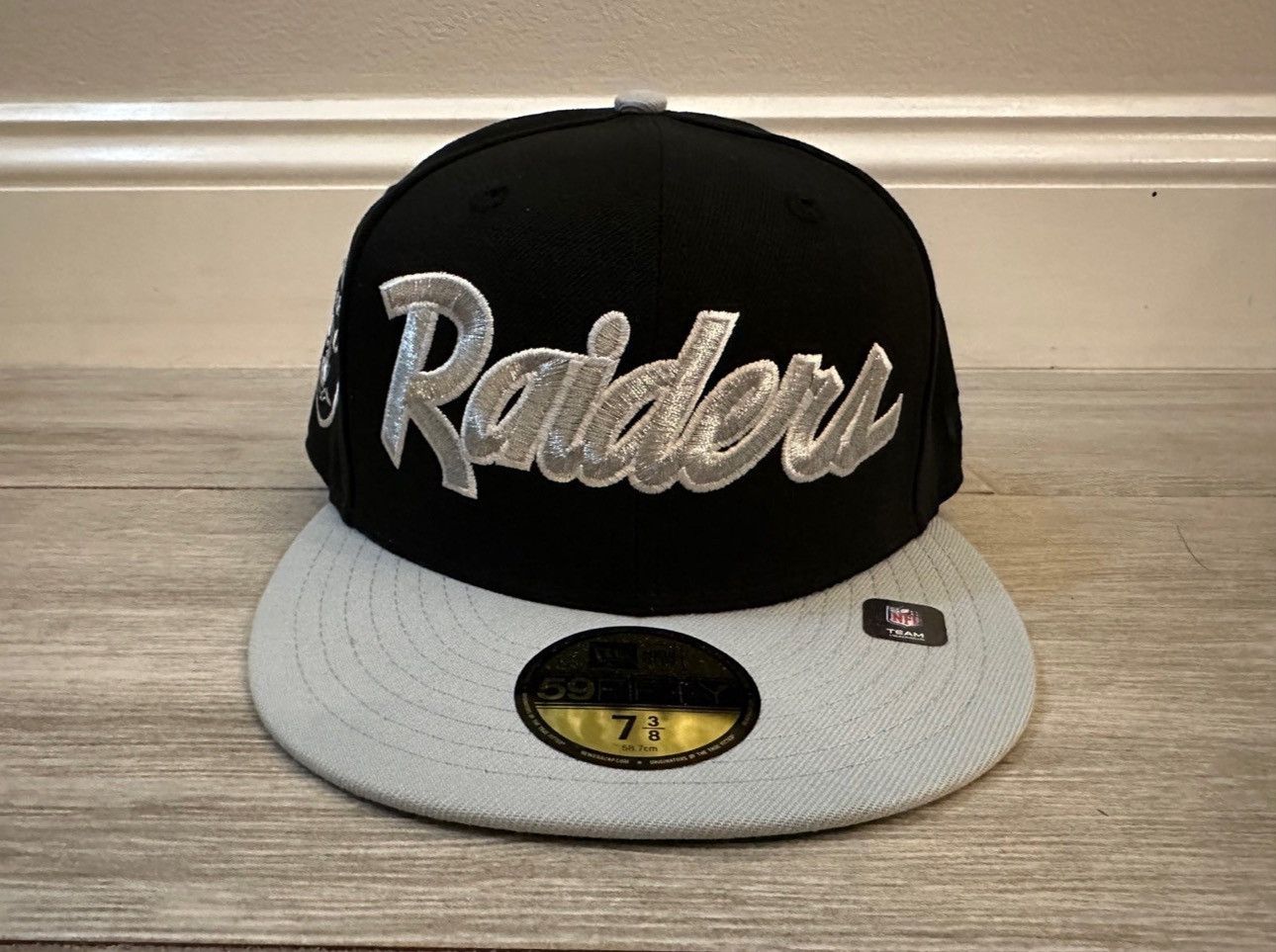 Hat Club × NFL × New Era Las Vegas Raiders New Era Script Black Grey ...