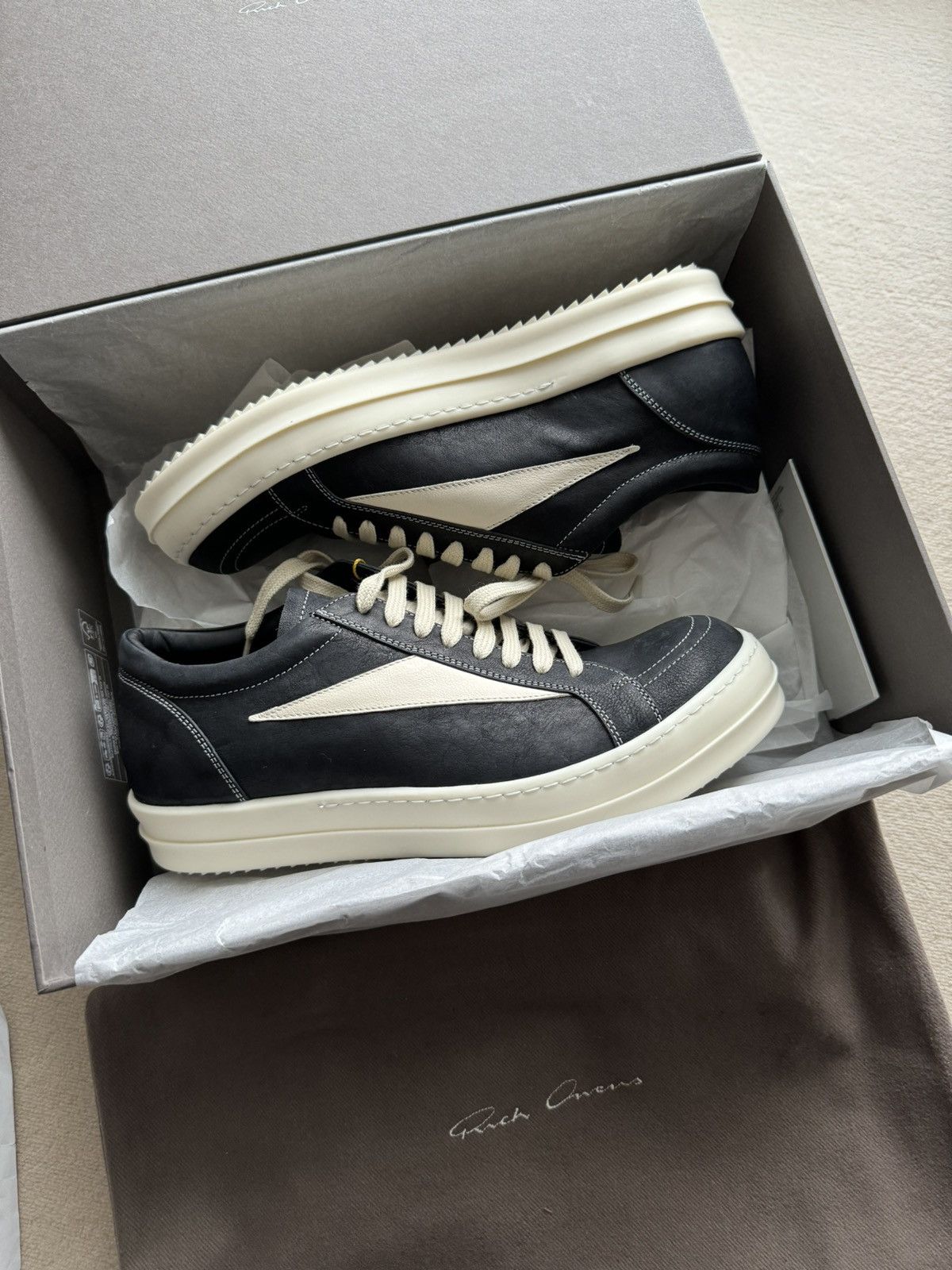 Rick Owens NEW | SS24 LIDO Vintage „Vans“ Sneaker Low black fullgrain ...