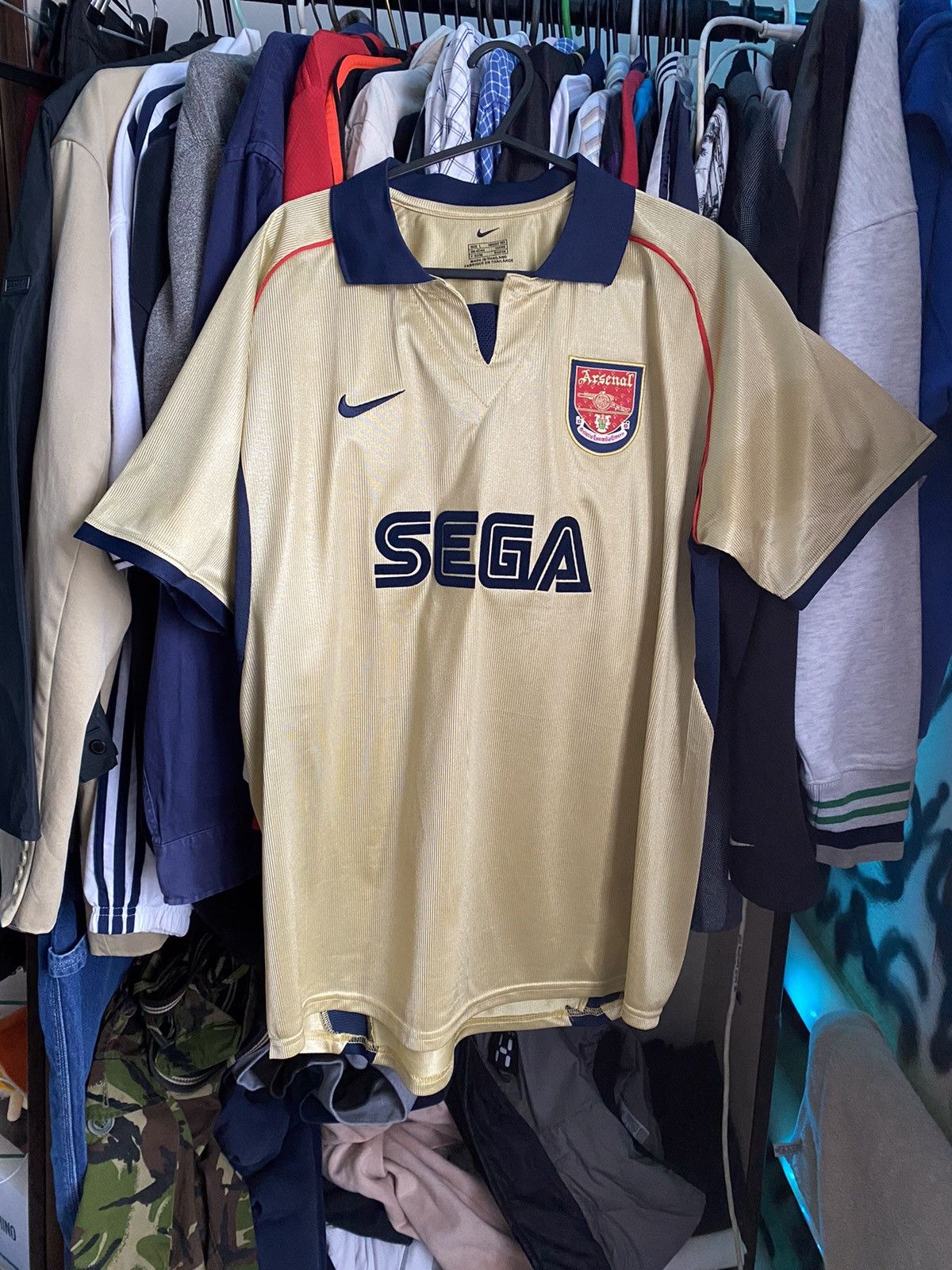 Nike × Soccer Jersey × Vintage Vintage Nike Arsenal SEGA 2002 Jersey Size L Football Soccer ...