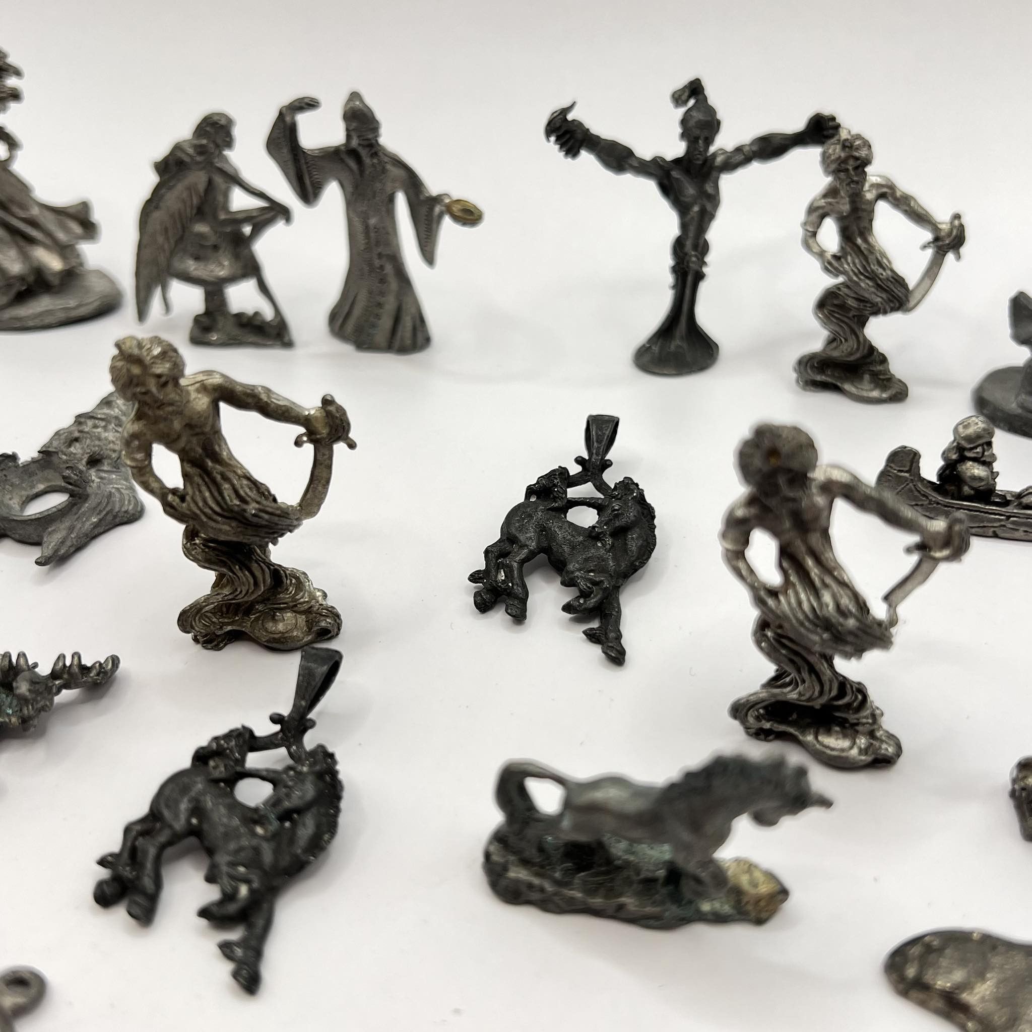 Vintage Antique Set Collectible Art Magic Mythical Pewter Figures | Grailed