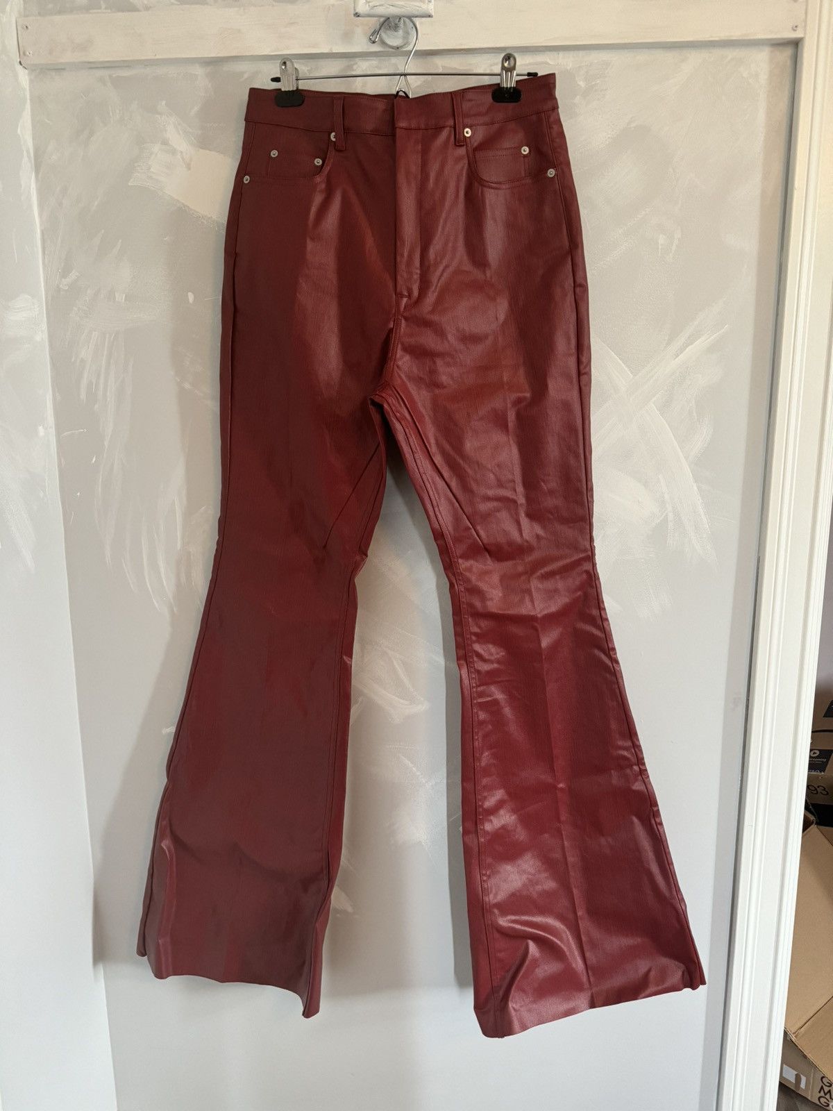 Rick Owens × Rick Owens Drkshdw Rick Owens Red Bolan Leather Waxed ...