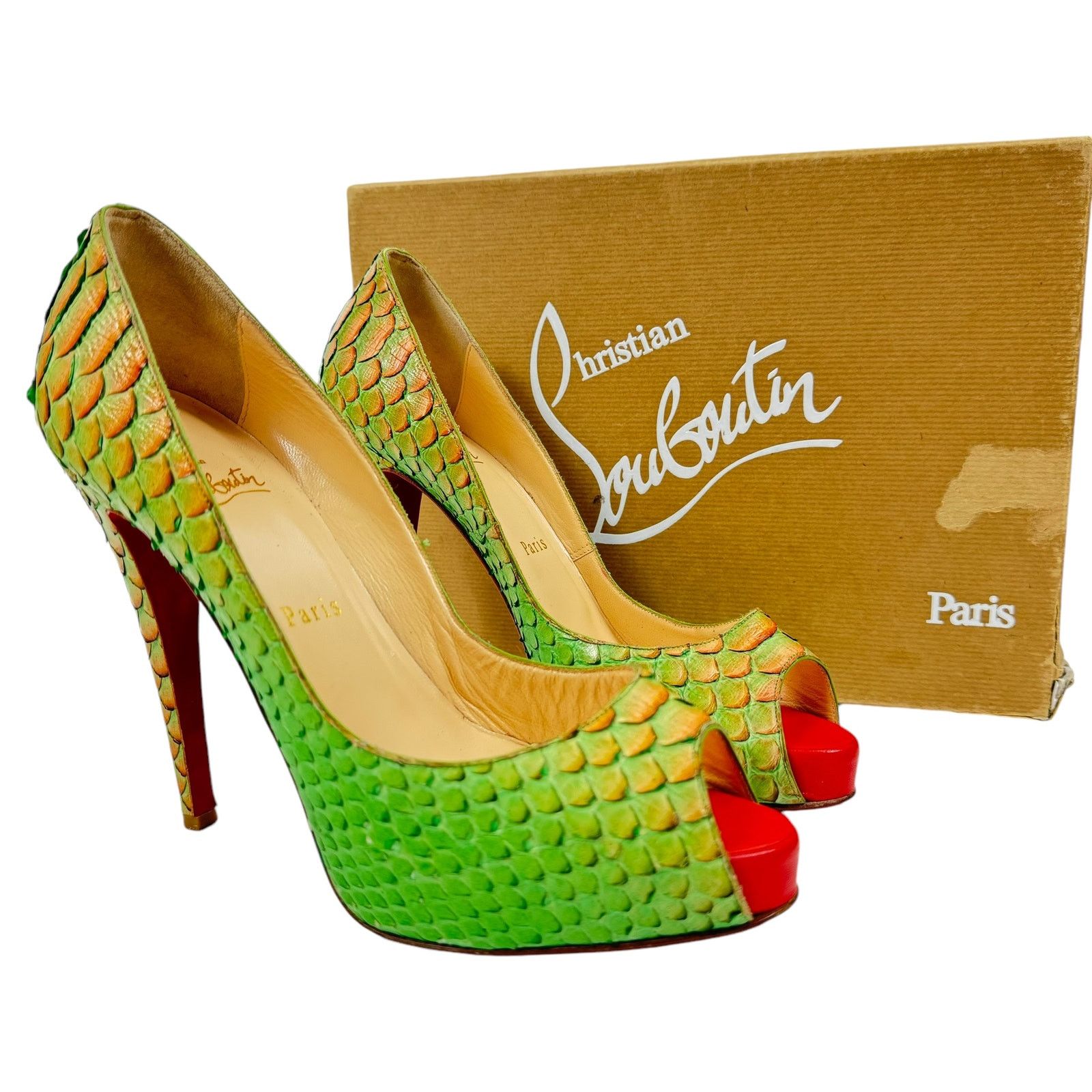 Christian Louboutin Christian Louboutin Very Prive 120 Python Heels ...