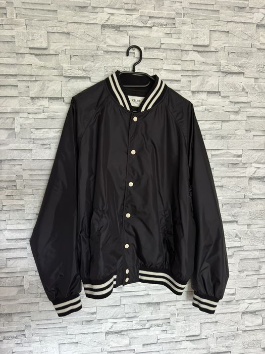Celine Celine Logo Bomber College Jacket Black M/L/52 | Grailed