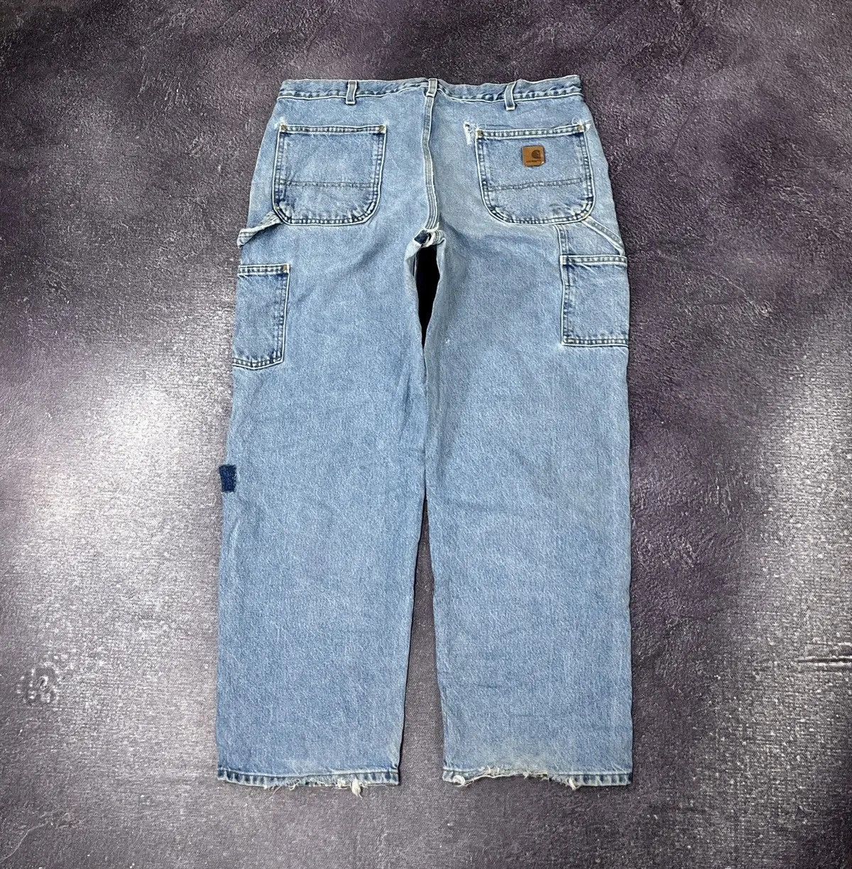 Vintage Vintage 90s Carhartt USA Faded Blue Hype Baggy Jeans | Grailed