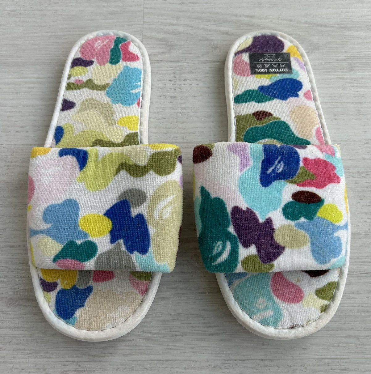 Bape VERY RARE OG 2002 A BATHING APE MULTI CAMO TERRY SLIPPERS | Grailed