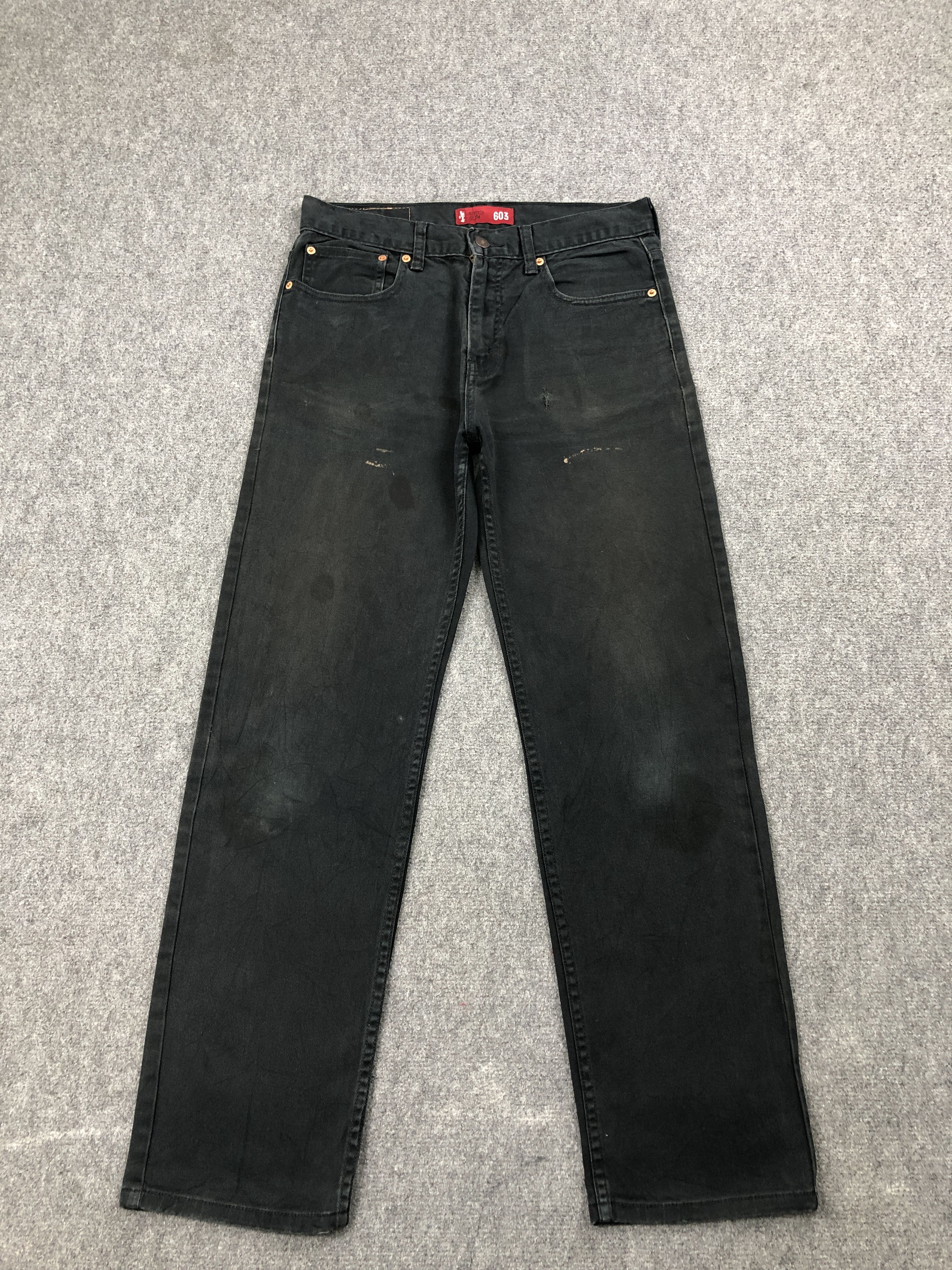 Levi's × Vintage Super Black Vintage Levis 603 Stretch Slim Fit Denim ...
