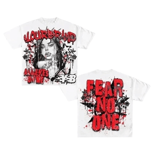 Japanese Brand × Streetwear Y2K Gothic Punk All Eyes On Me Fear No One Quote T-shirt | Grailed