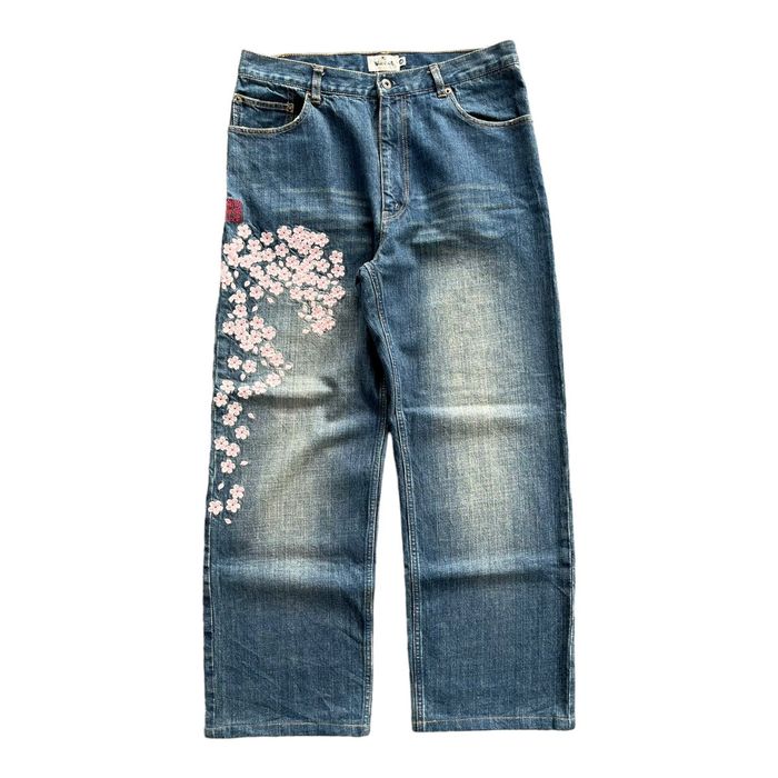 Ed Hardy Karakuri Tamashii Sakura Embroidery Denim Jeans | Grailed