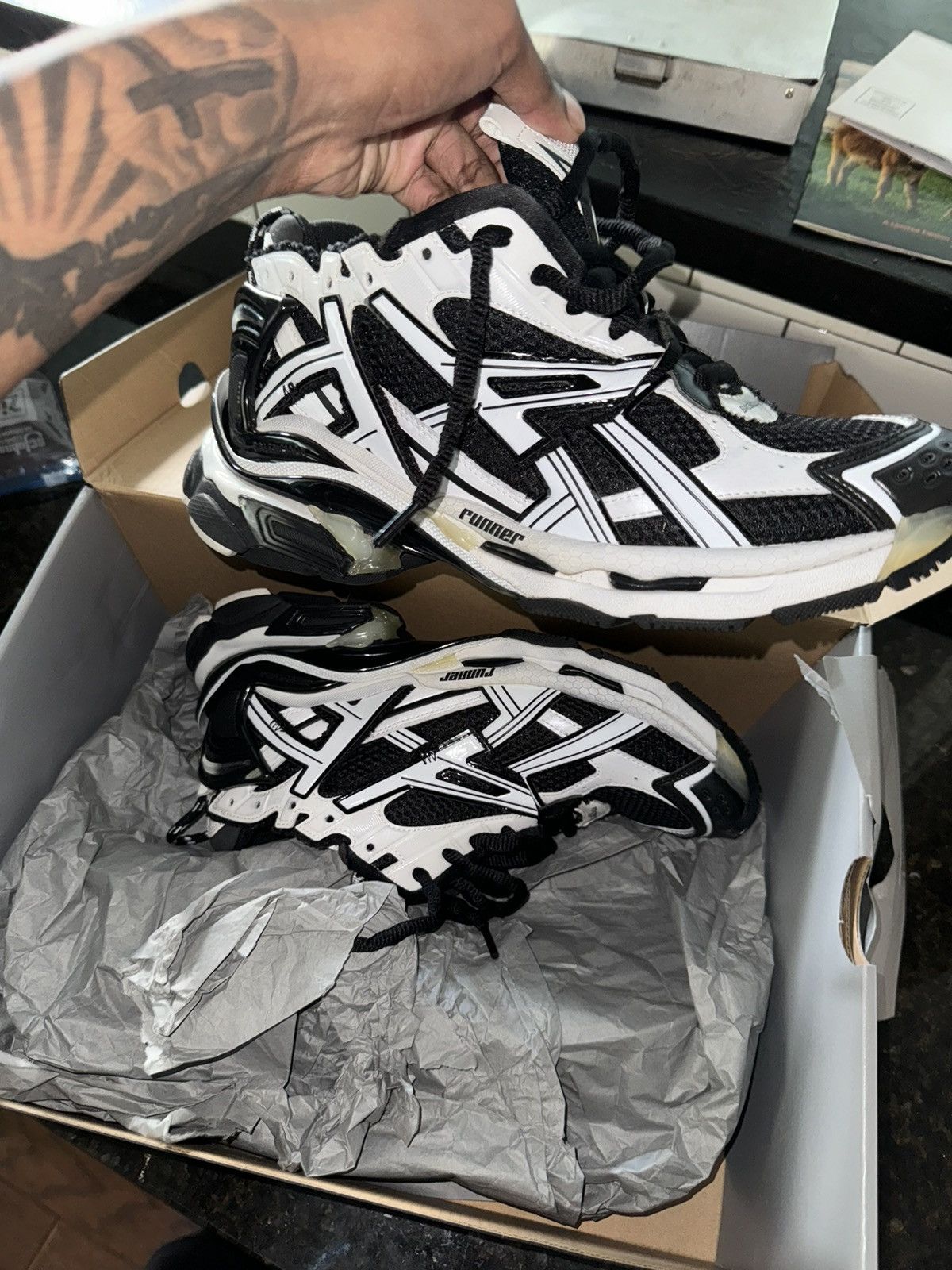 Balenciaga Balenciaga Runner Black/White | Grailed