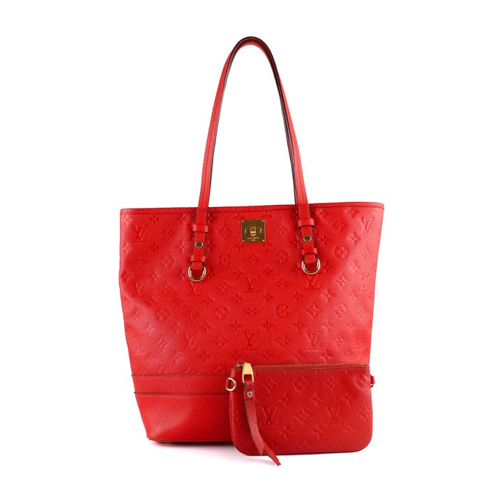 Louis Vuitton LOUIS VUITTON - Citadine tote bag in embossed red grained ...
