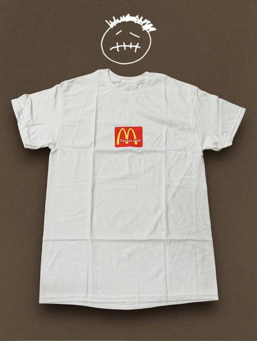 Travis Scott NEW Travis Scott CJ X McDonald’s Seaame II Tee White /Red ...