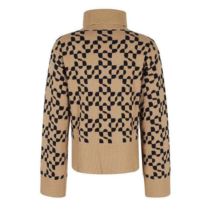 Jonathan Simkhai Charlenne Logo Pattern Sweater In Camel/black | Grailed