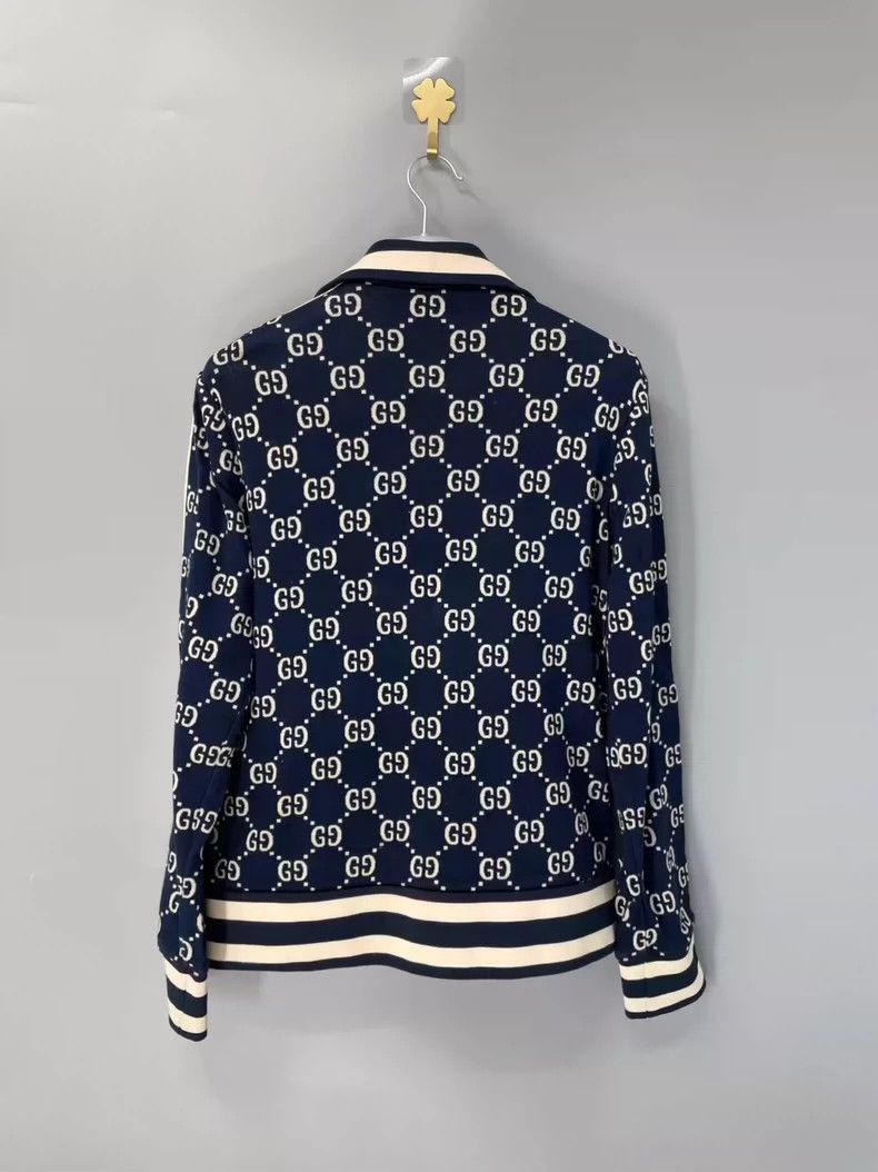 Gucci Gucci Red and blue full print double G school uniform jacke | Grailed