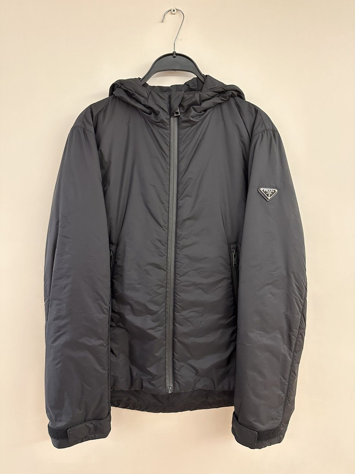 Prada PRADA BLACK MID-WEIGHT TECH PARKA | Grailed