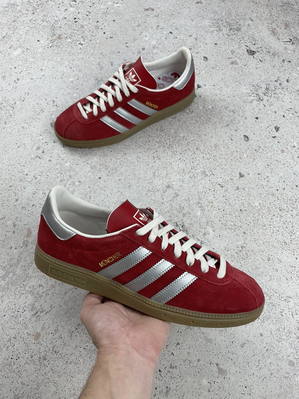 Adidas × Streetwear Adidas Munchen Red Sample Blokecore Sneakers | Grailed